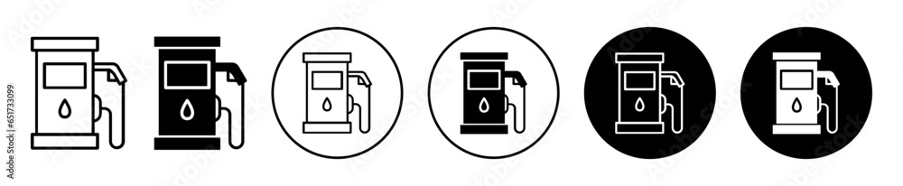 gas station Icon. Petrol pump or diesel oil filling pump station symbol ...