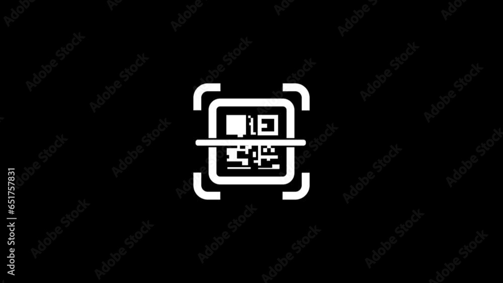 Scanning the QR code icon animation, QR code being scanning concept. k1 ...