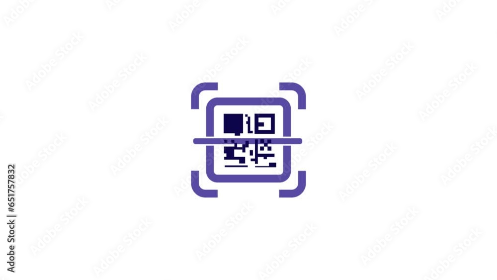 Scanning the QR code icon animation, QR code being scanning concept. k1 ...