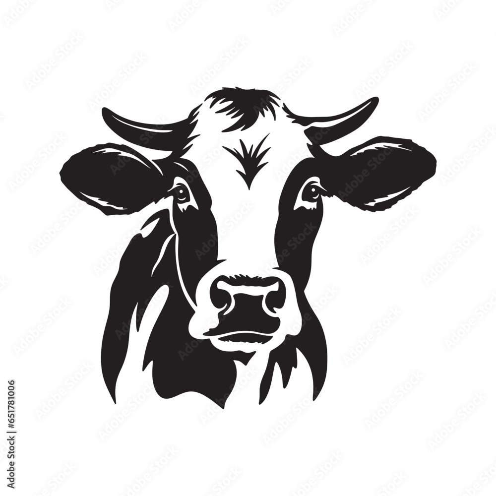 cow head logo silhouette vector Stock Vector | Adobe Stock