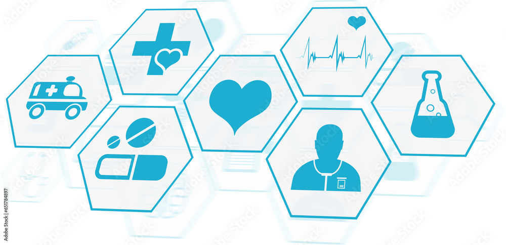 Digital png illustration of medical symbols on transparent background ...