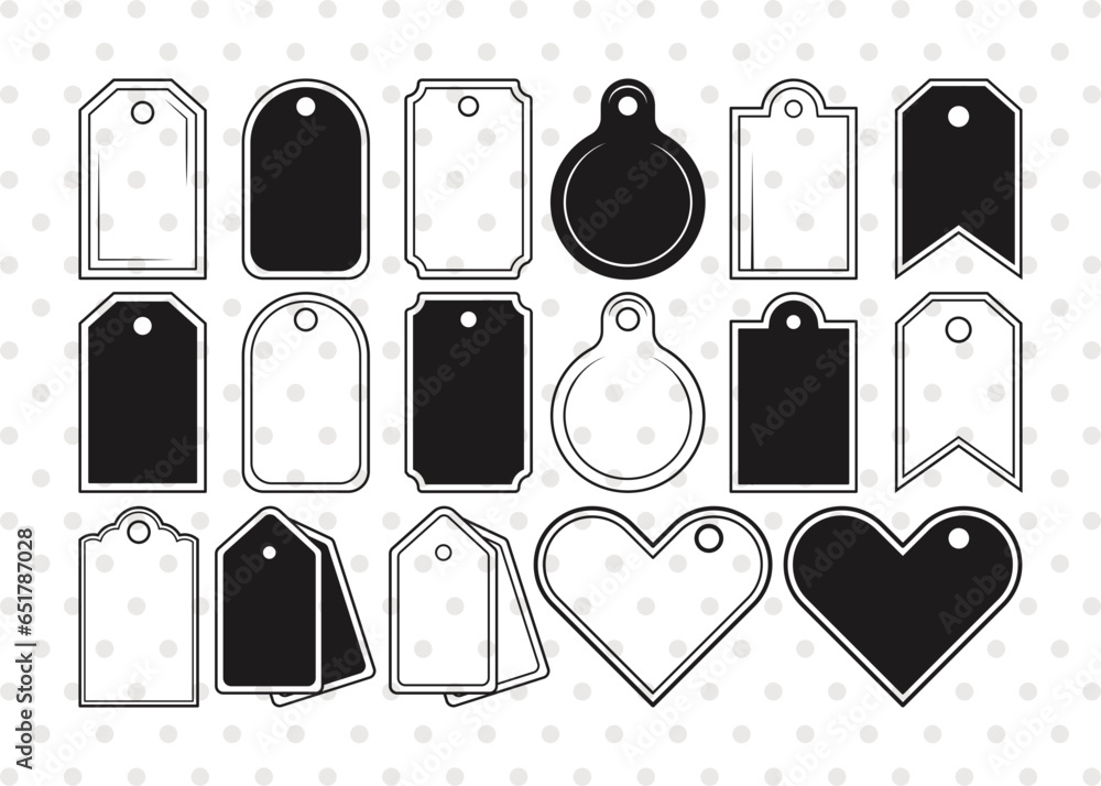 Vetor de Gift Tag Silhouette, Gift Tag SVG, Tag Svg, Price Tags Svg ...