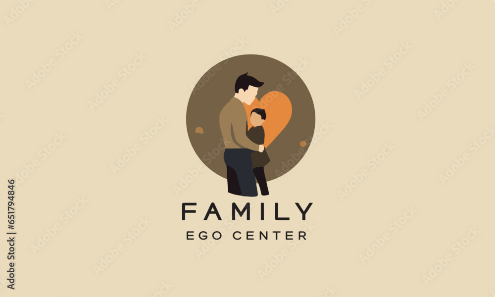 Father and children love for NGO logo vector design Stock Vector ...