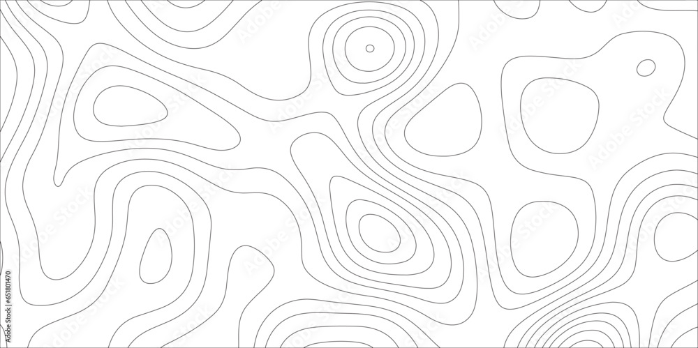 Ocean topographic line map with curvy wave isolines vector illustration ...