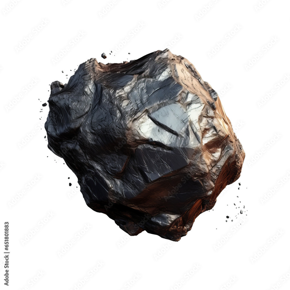 Meteorite isolated on transparent background. Generative AI image Stock ...
