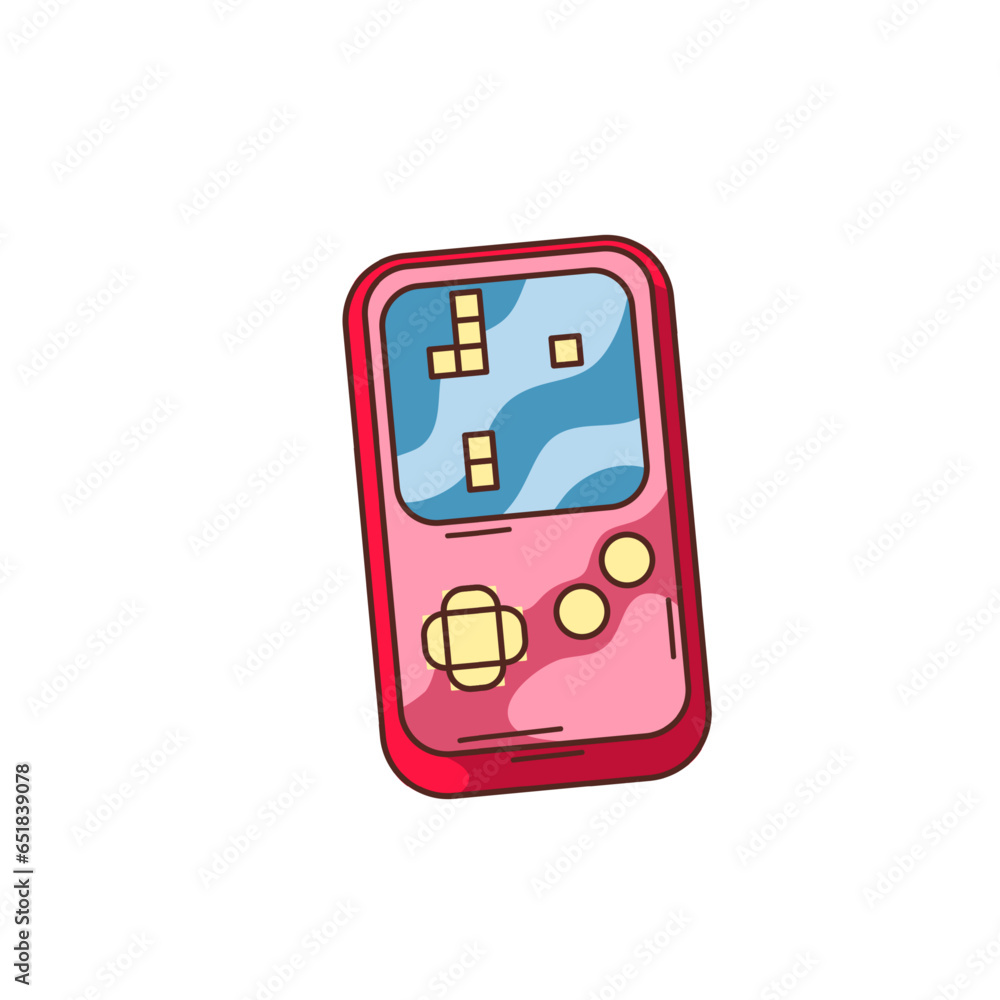 Retro tetris sticker vector illustration. Cartoon isolated puzzle toy ...