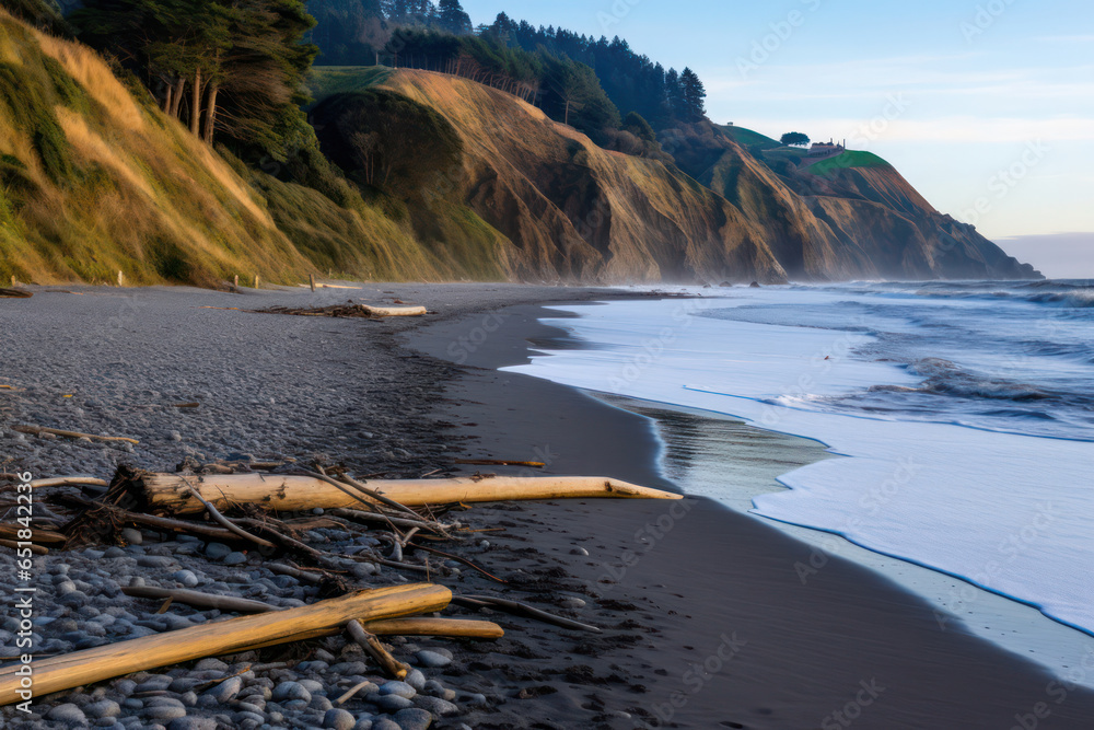 The powerful waves engulf a resilient rock, creating a dynamic ...