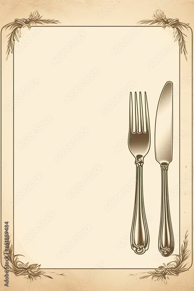 Cutlery frame with cutlery on white background (vertical view), hand ...
