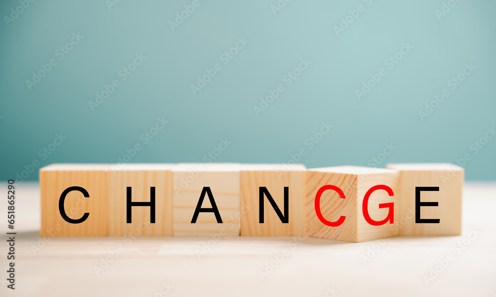 Wooden cube shifts, changing CHANGE to CHANCE. Personal growth and ...