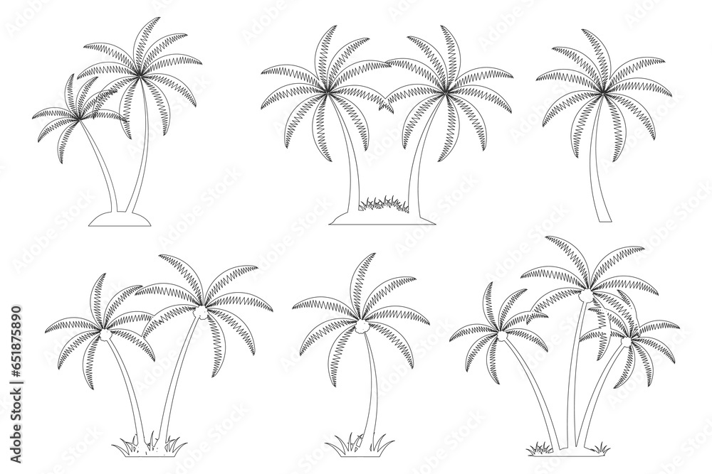 Coconut Tree Vector Bundle, Coconut Tree Illustrations, Coconut Tree ...