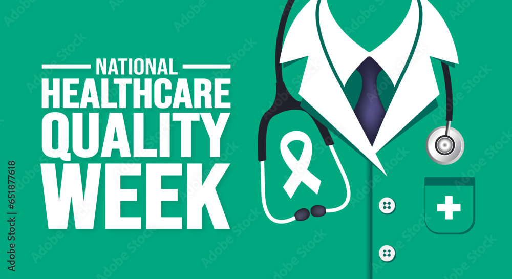 October is National Healthcare Quality Week background template ...