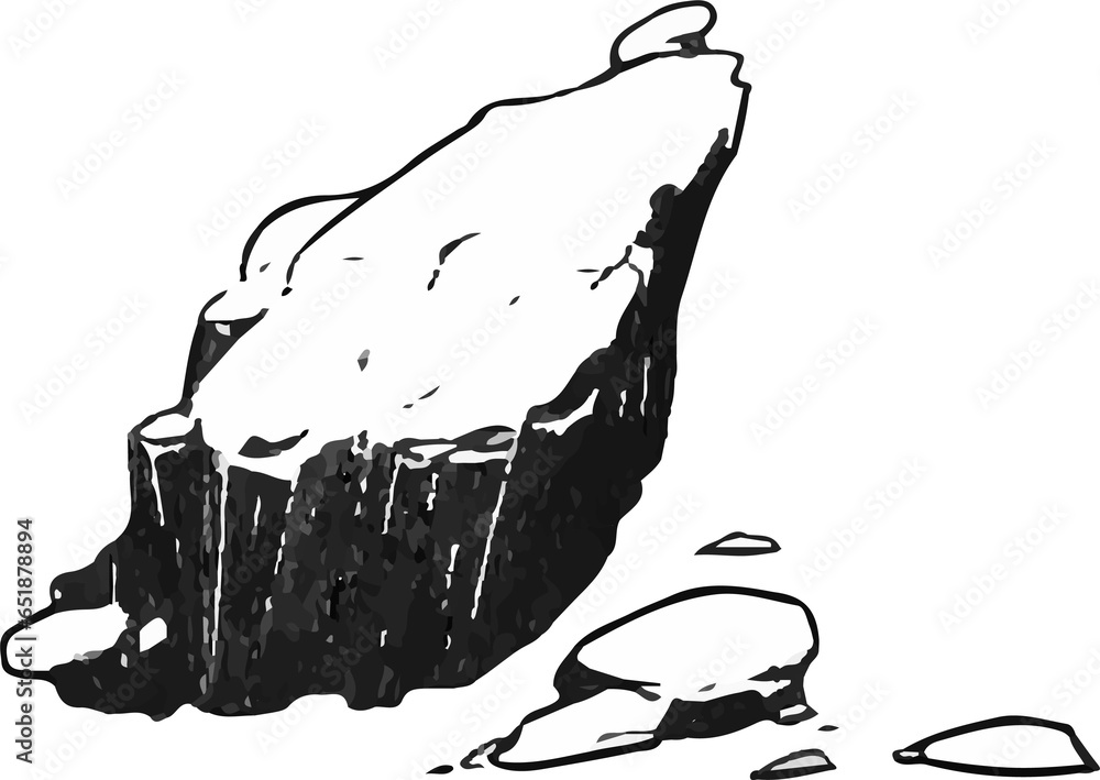 plies of rock comic drawing lines dry ink for decorated scene generated ...