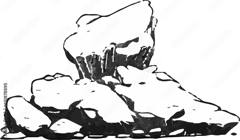 plies of rock comic drawing lines dry ink for decorated scene generated ...