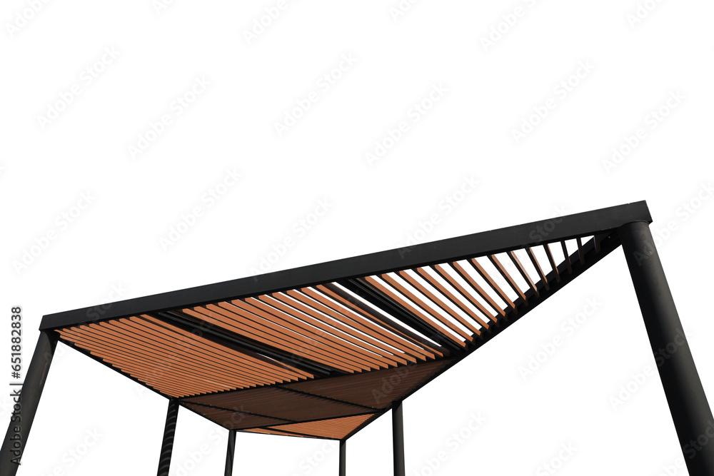 Wooden slats roof on transparent background. Wooden slat shading ...