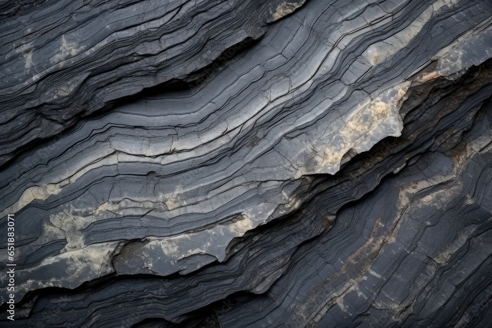 Shale's Intricate Patterns: A Close-Up Macro Photo Revealing the Layers ...