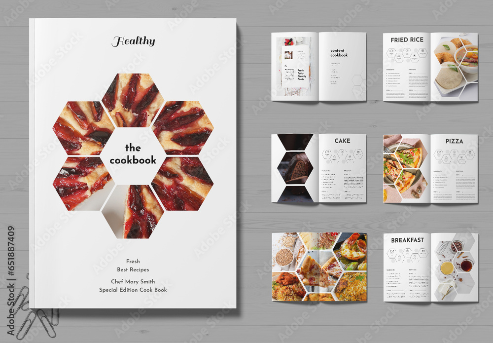 Cook Book Recipe Brochure Design Template Stock Template | Adobe Stock