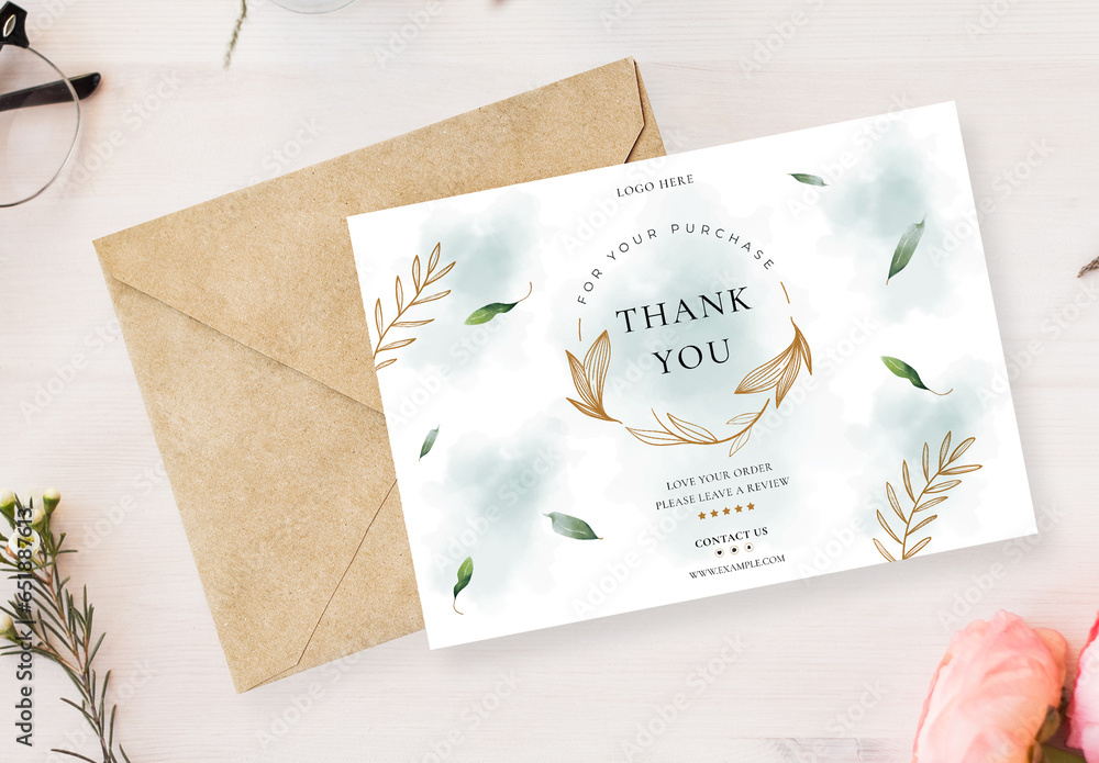 Thank You Card Design Template Stock Template | Adobe Stock