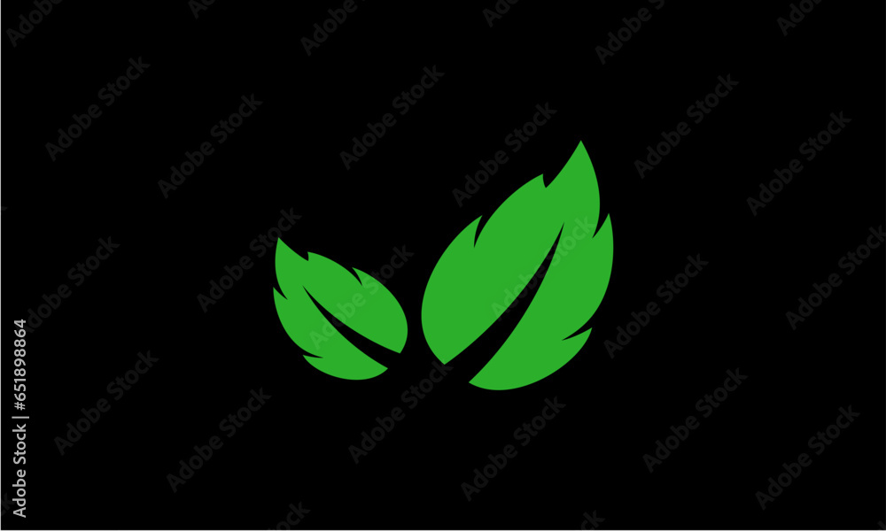 Simple big small leaf logo Stock Vector | Adobe Stock