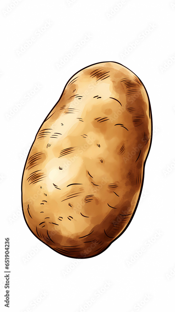 Hand drawn cartoon potato illustration Stock Photo | Adobe Stock