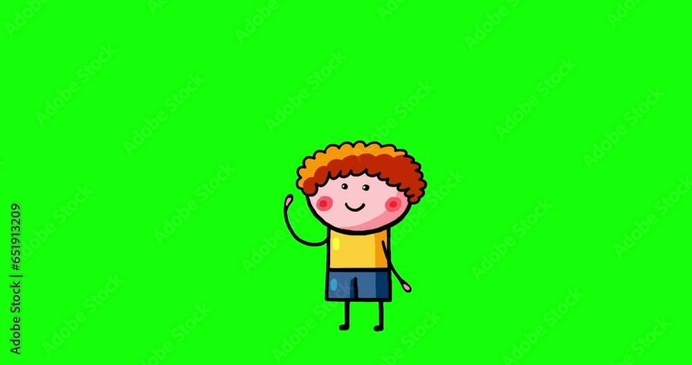 Cartoon kid character moves Peter boy isolated gestures set two. Moving ...