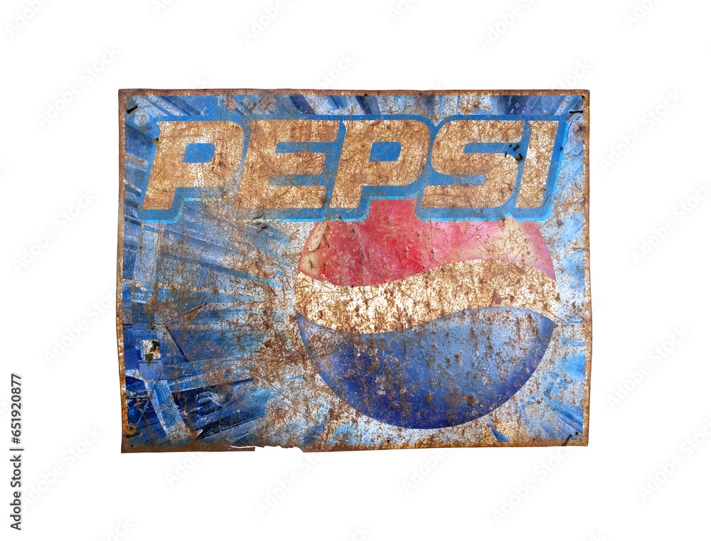 vintage pepsi cola logo banner isolated on transparent, grunge ...
