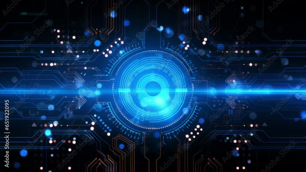 Abstract technological background from a fiber optic glowing beam ...