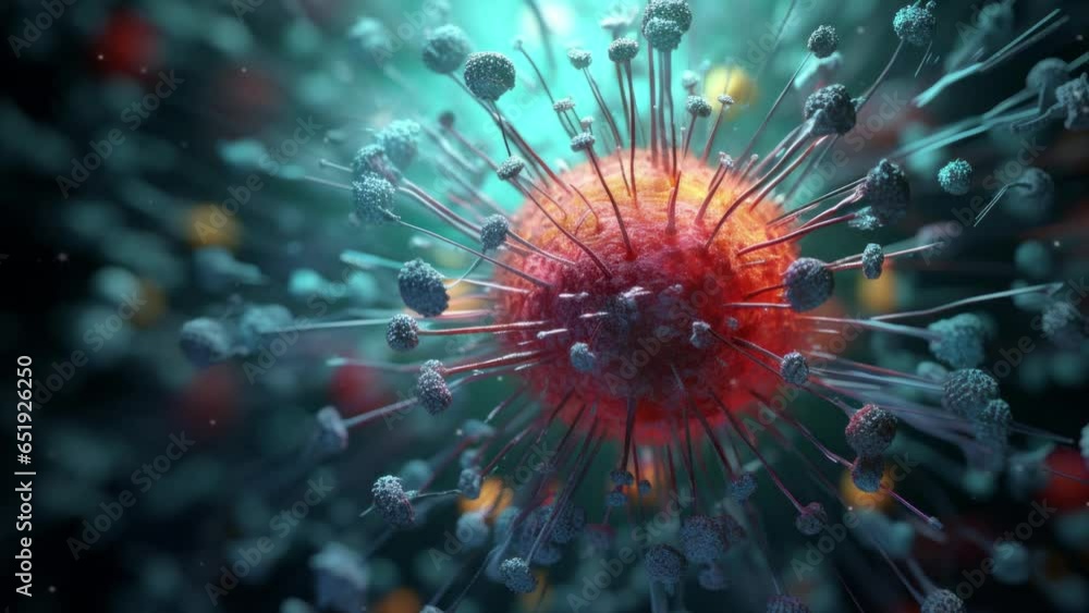 Macro microscope of a virus reveals the intricate details and patterns ...