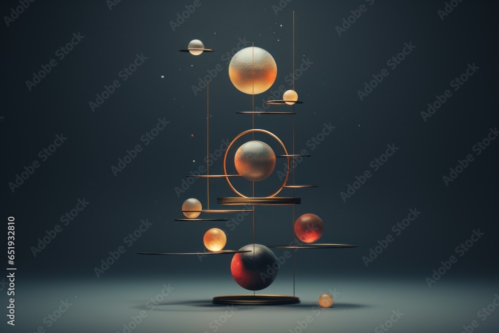 A picture of a bunch of planets hanging on a rack. This image can be ...