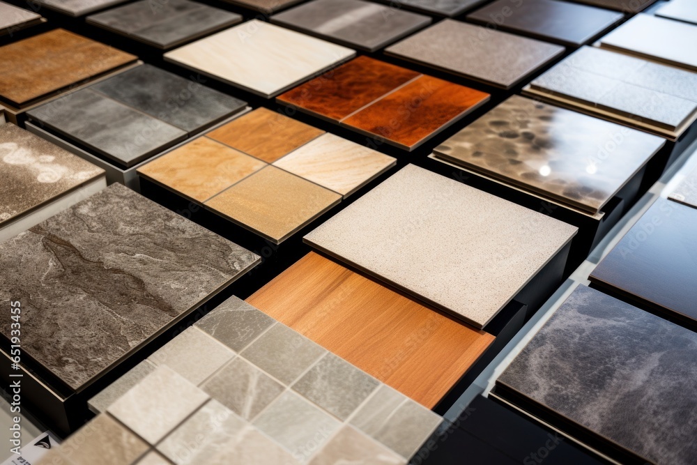 A collection of different types of tile showcased for customers to ...