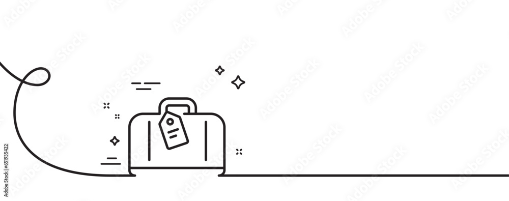 Airport hand baggage reclaim line icon. Continuous one line with curl ...