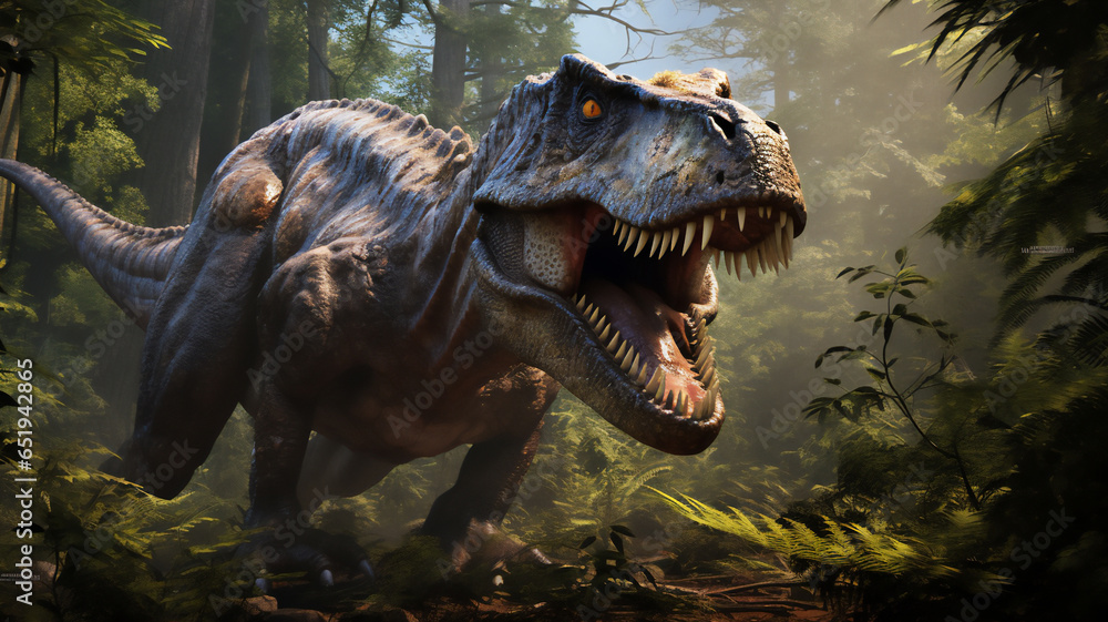 T rex or tyrannosaurus rex a large carnivorous theropod dinosaur of the ...