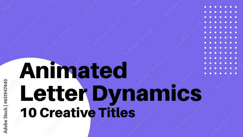 Animated Letter Dynamics | Animated Titles with Control Panel Stock ...