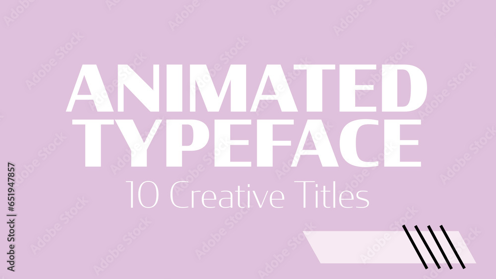 Animated Typeface | Animated Titles with Control Panel Stock Template ...