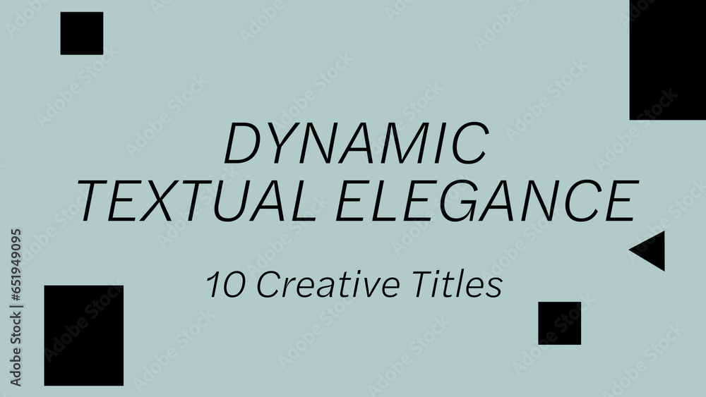 Dynamic Textual Elegance | Animated Titles with Control Panel Stock ...