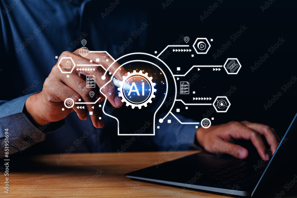 AI technology artificial intelligence People using AI smart robot technology, artificial ...