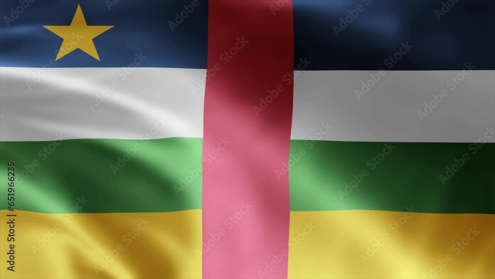 Central African Republic flag is waving 3D animation. CAF flag waving ...