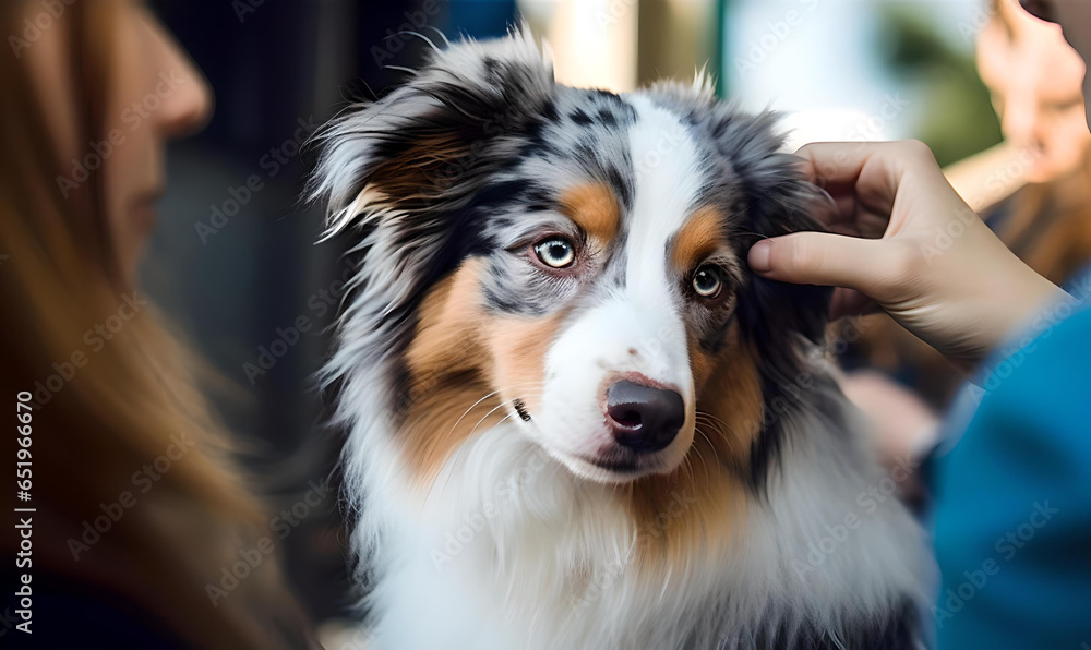 Veterinary Check-up: Dog and Cat Health Exam at Animal Clinic with Vet ...