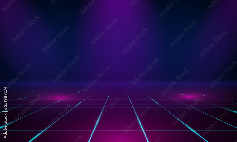 Synthwave vaporwave retrowave cyber background with copy space, laser ...