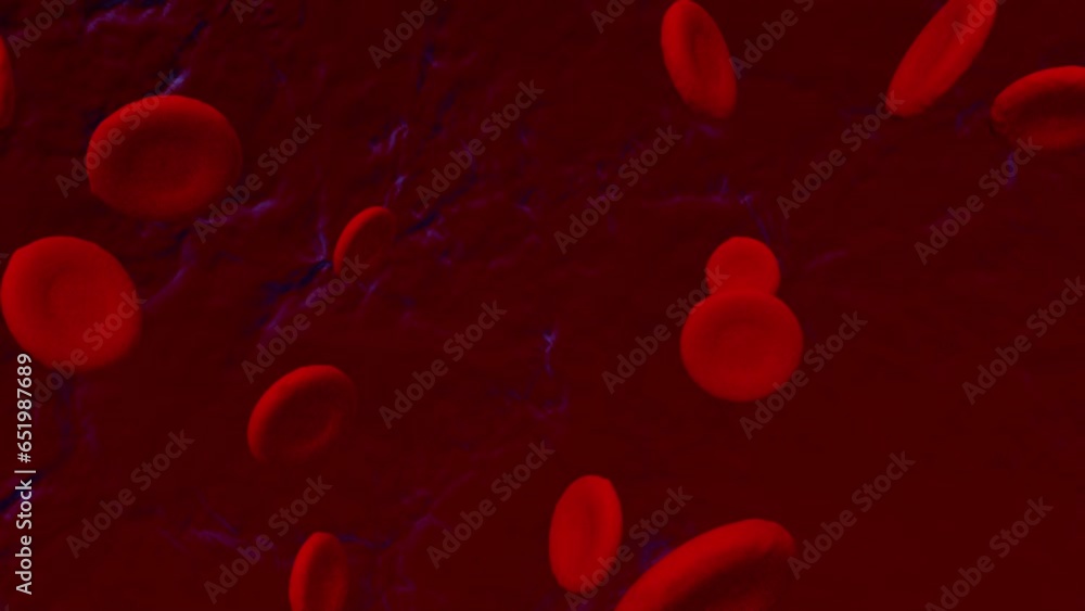 Inside Blood Vessel. Blood Stream inside Artery. Erythrocytes ...