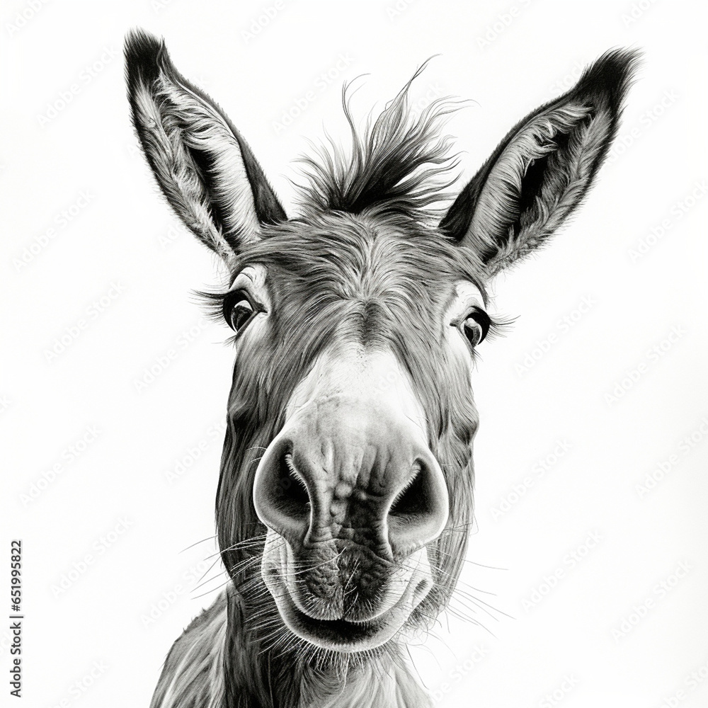 portrait of a donkey Stock Illustration | Adobe Stock
