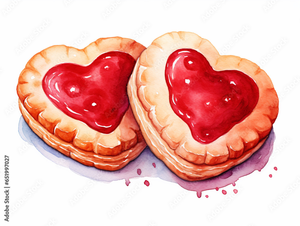 Watercolour Collection { No2 } Bakery: Cookies, Biscuits, Heart ...