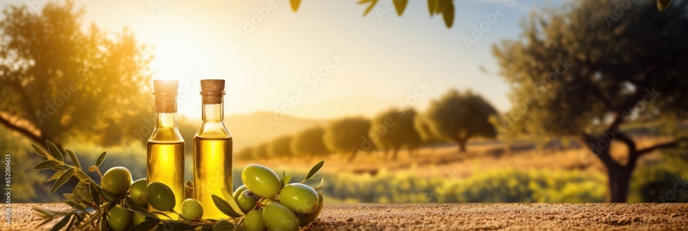 Olive Oil Bottles Golden Olive Oil Bottles With Olive Leaves And Fruits ...