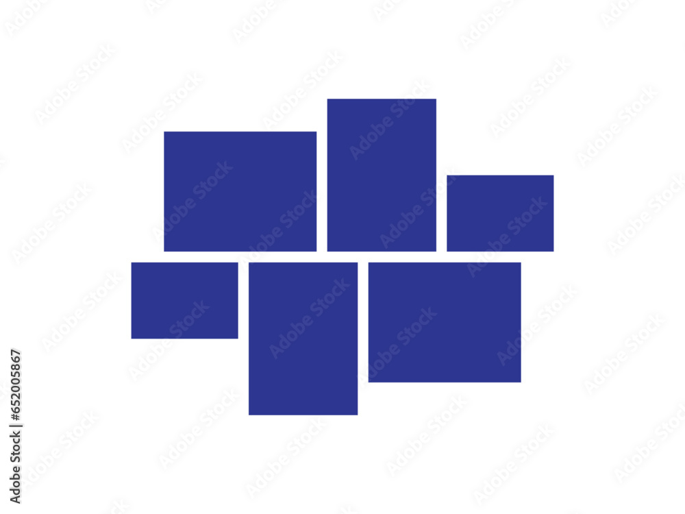 6 Photo frame template, 6 Photos collage frame. Photo frame collage ...