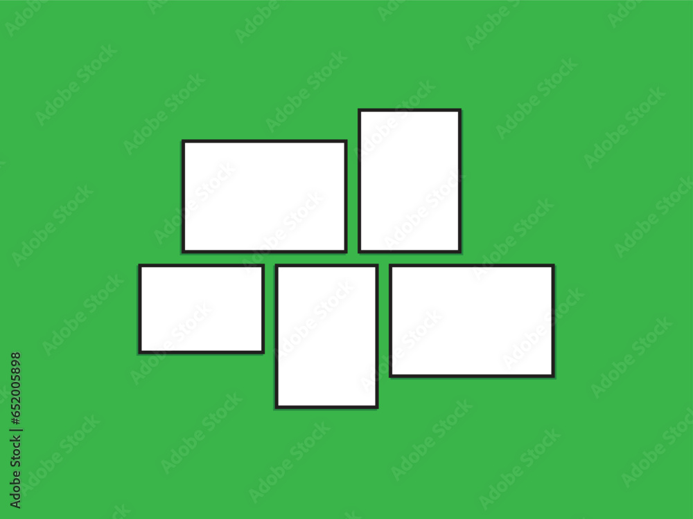 Vetor de 5 Photo collage, Photo frame template, Photo interior album ...