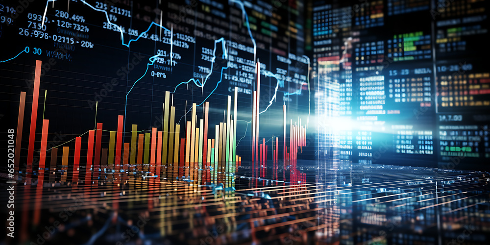 Stock market theme wallpaper, stock charts, generative ai Stock ...