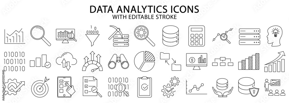 Data analytics icons. Data analysis icons. Set icon about data analysis ... Data analytics icons. Data analysis icons. Set icon about data analysis ...