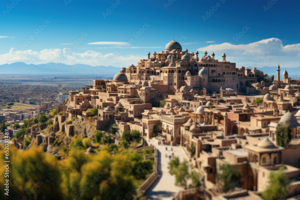 A panoramic view of the historical city of Samarkand, Uzbekistan, known ...