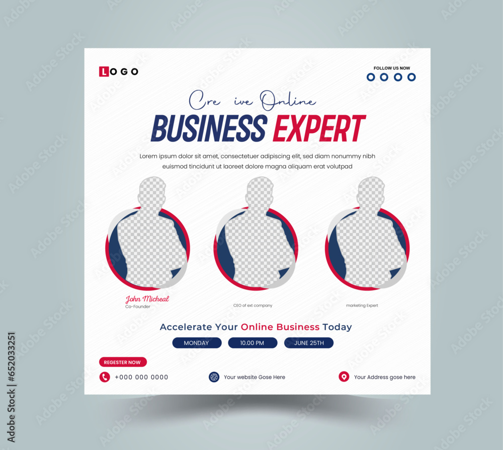 Vetor de social media post template design, Facebook Post, Instagram ...