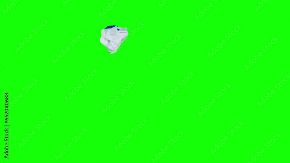 Big letter F on blue rectangle stop motion animation of paper crumple ...