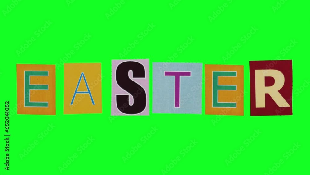 Vidéo Stock Easter word of cartoon animation in multicolored letters ...
